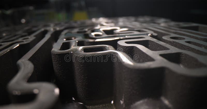 Container Shaped Like Complex Maze Placed on Table at Darkness Stock ...