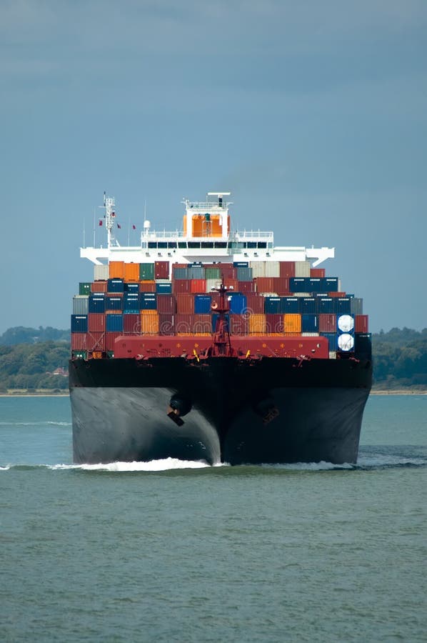 Back of container ship stock photo. Image of shipping - 12121688