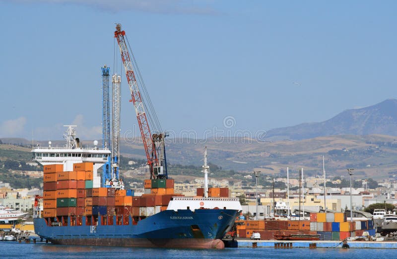 Container ship stock photo. Image of international, delivering - 21306936