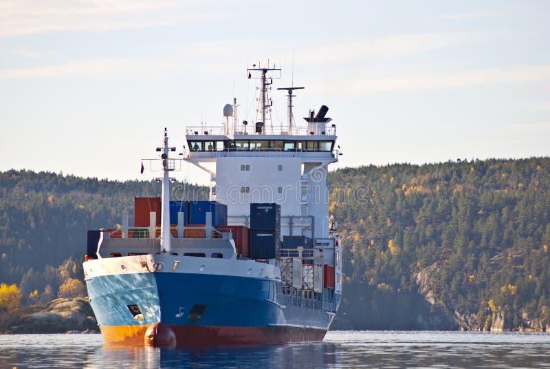 Small container ship stock photo. Image of ship, safety - 28999960