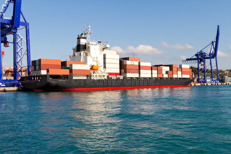 Container Ship stock photo. Image of freight, crate, large - 14590658