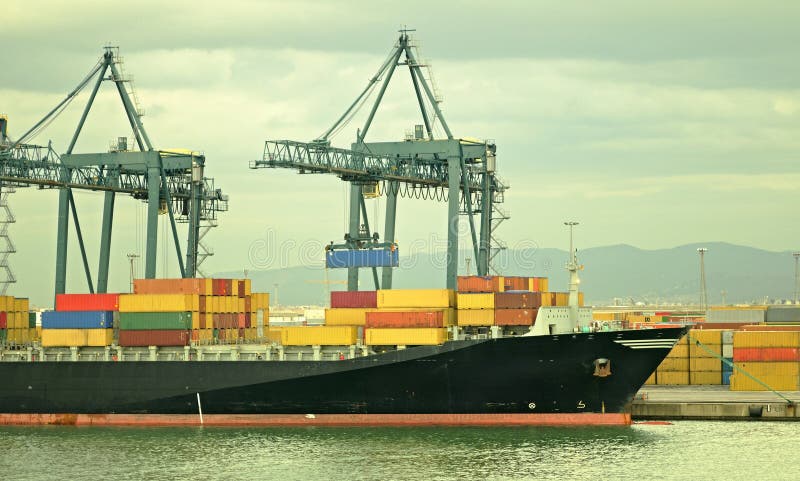 Container Ship stock image. Image of container, landscape - 17487709