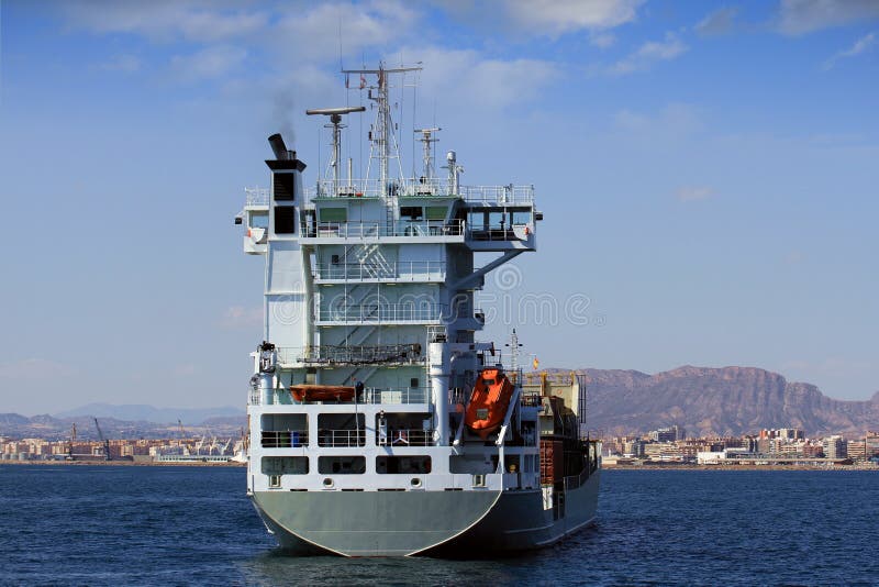 Container ship: aft view stock photo. Image of transport - 27106660