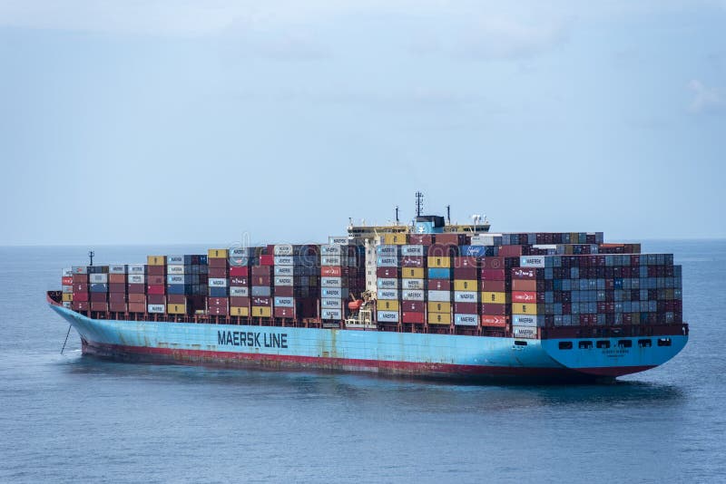 Container Ship "Albert Maersk" Anchored at the Road of Savannah ...
