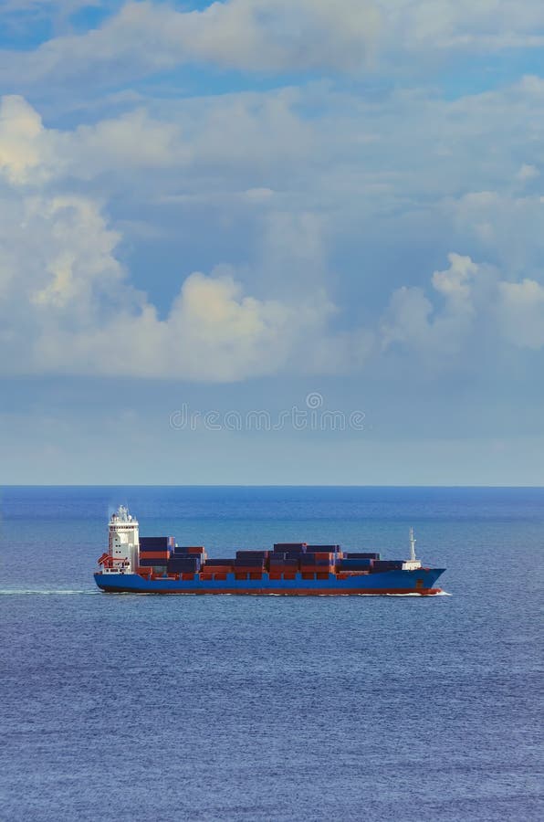Container Ship stock photo. Image of vessel, marina, ocean - 65198966