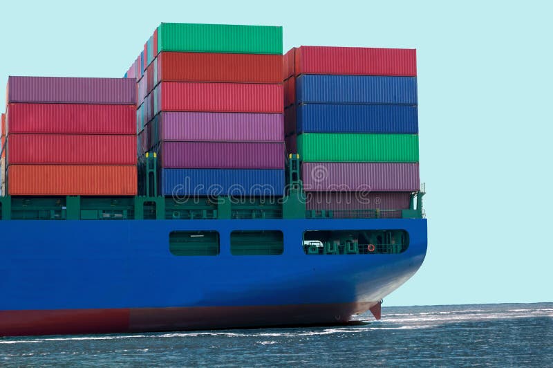 Container Ship with Cargo Containers Stock Photo - Image of industries ...