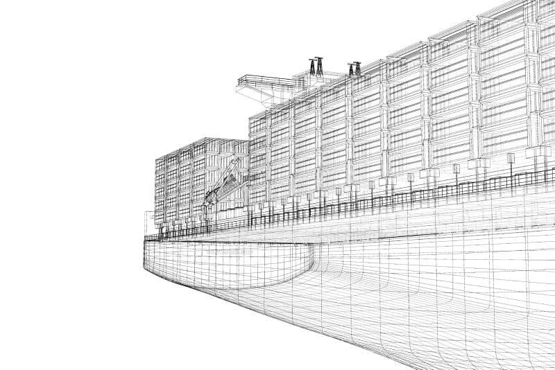 Container Ship Cargo stock illustration. Illustration of front - 42299314