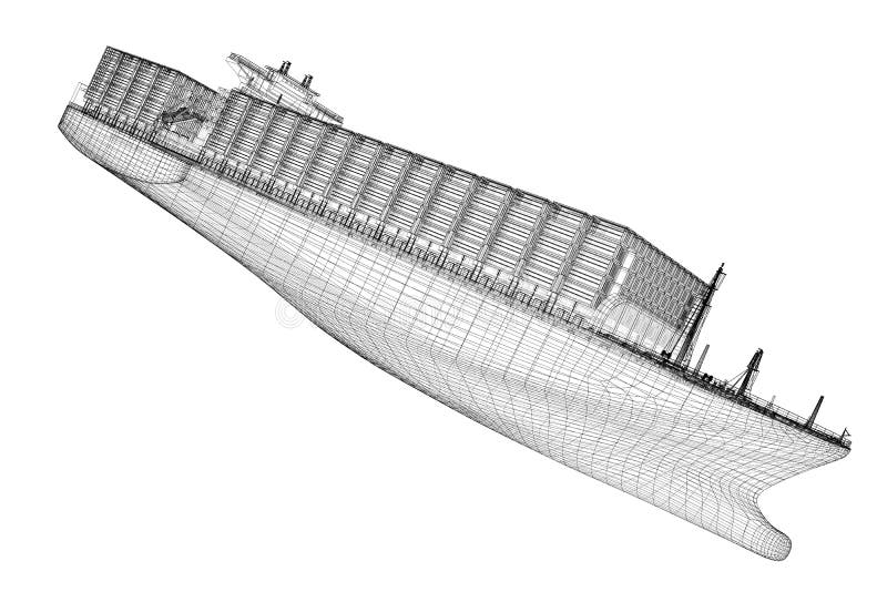 Container Ship Cargo stock illustration. Illustration of front - 42299391