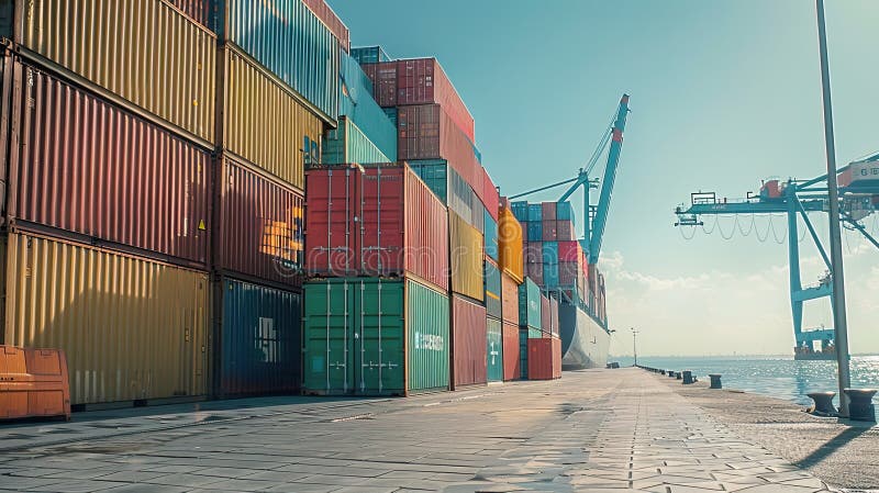 Container Ship Carrying Container Boxes Stock Illustration ...