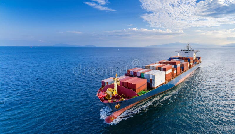 Container Ship Carrying Container Boxes Import Export Dock with Quay ...