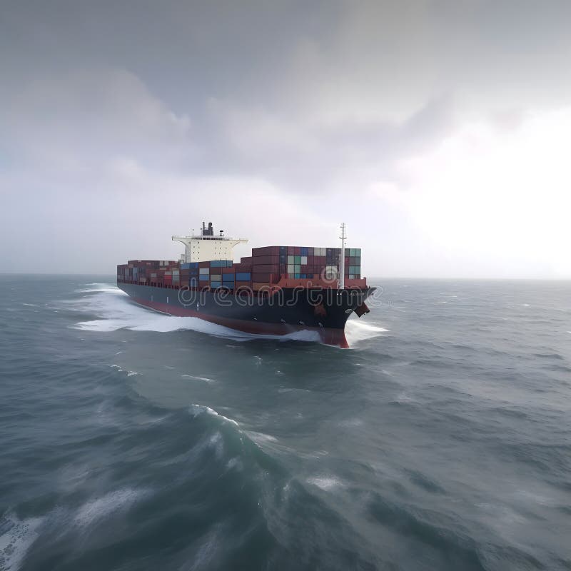 Container Ship Carrying Container for Import and Export Stock Image ...