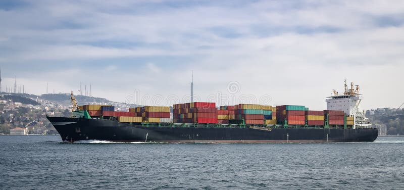Container Ship Carrying Goods Editorial Stock Image - Image of economy ...