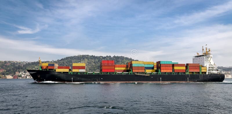 Container Ship Carrying Goods Editorial Stock Image - Image of ...