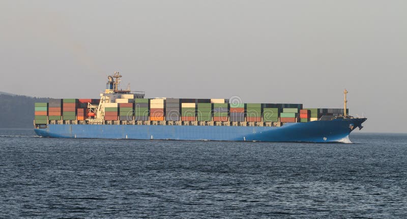 Container Ship Carrying Goods Stock Image - Image of boat, bulk: 145048021
