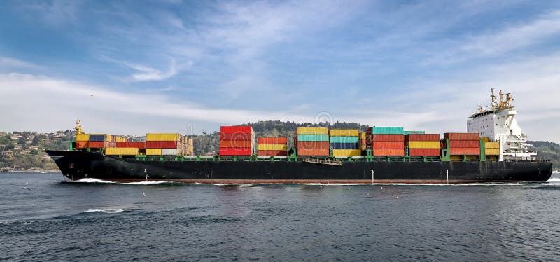 Container Ship Carrying Goods Stock Photo - Image of merchandise ...