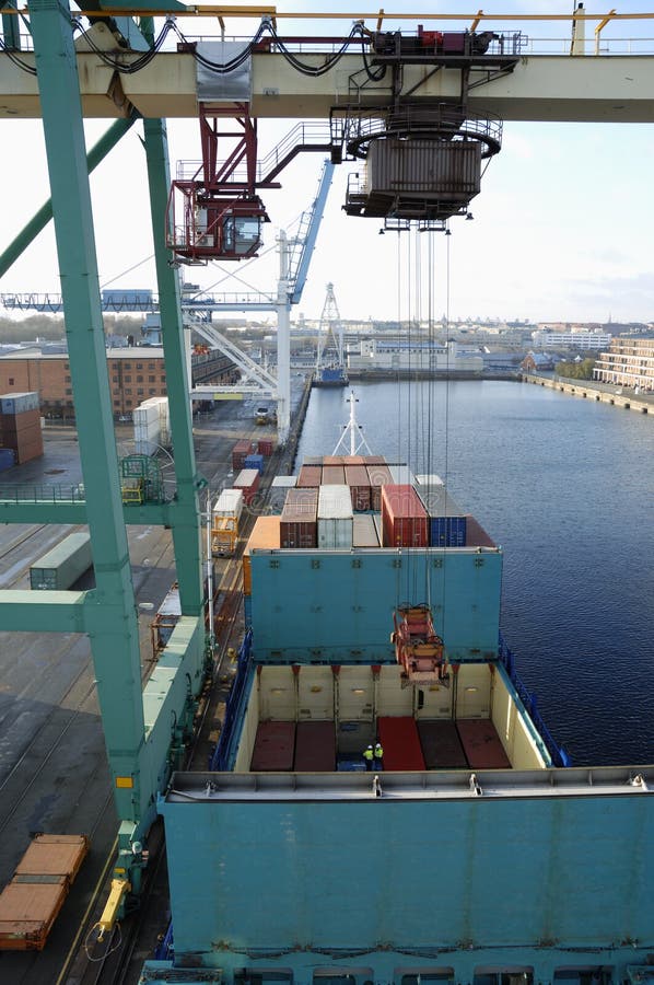 Container Ship, Crane and Port Stock Photo - Image of container ...
