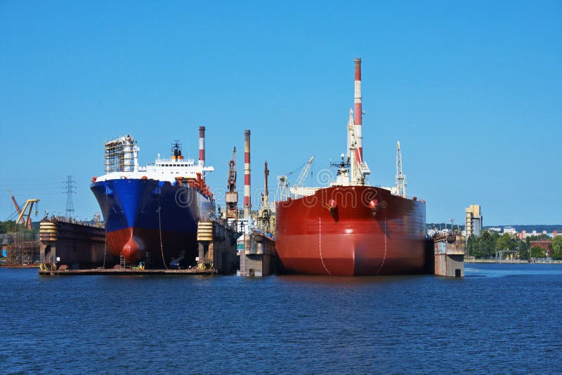 Container ship in dock stock photo. Image of trading, terminal - 8535410