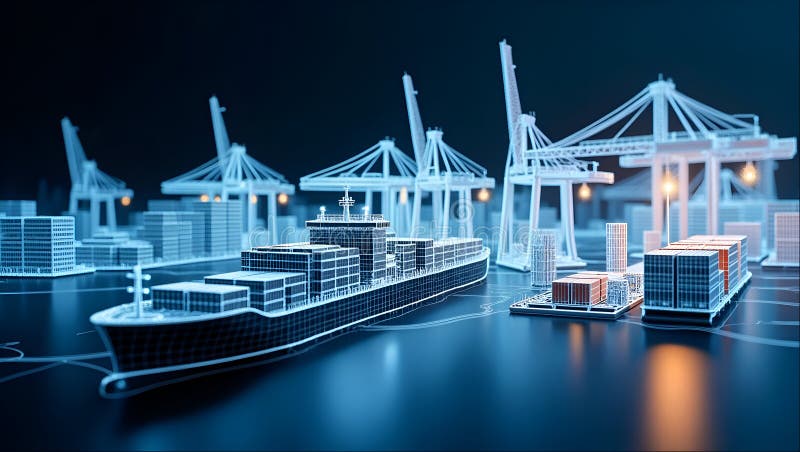 Container Cargo Ship at Trading Harbor Import Export Logistic Shipment ...