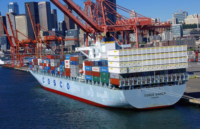 Container Ship and Dockyard Editorial Image - Image of pier, wharf: 9189025