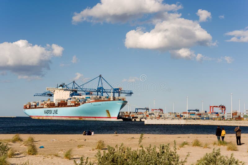 Container Ship Eleonora Maersk in Gdansk Poland Editorial Stock Image ...