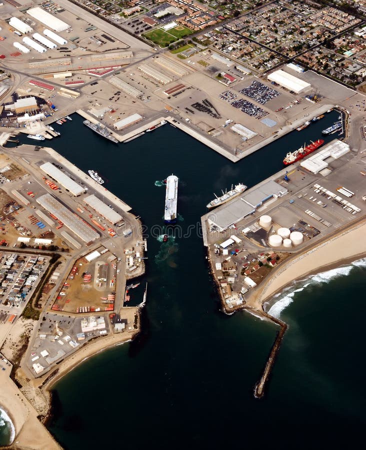 Container Ship Entering Port Stock Image - Image of liner, boat: 11070305