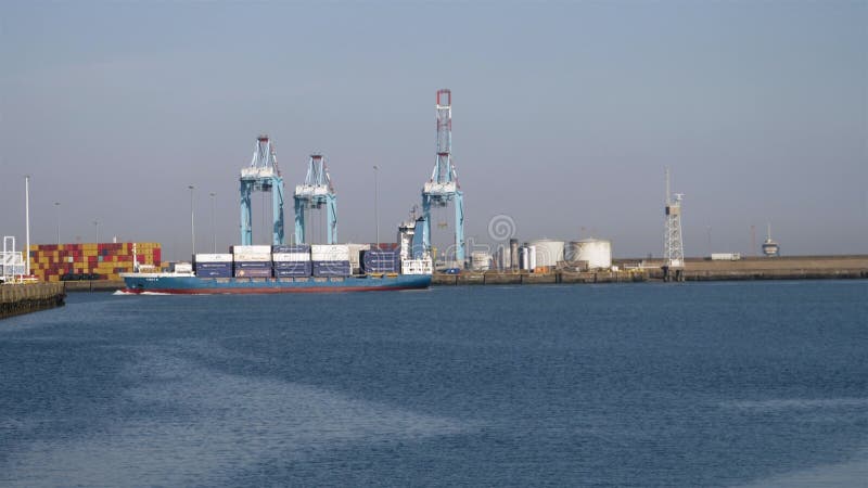 Container Ship Entering Port Stock Video - Video of marine, ocean ...