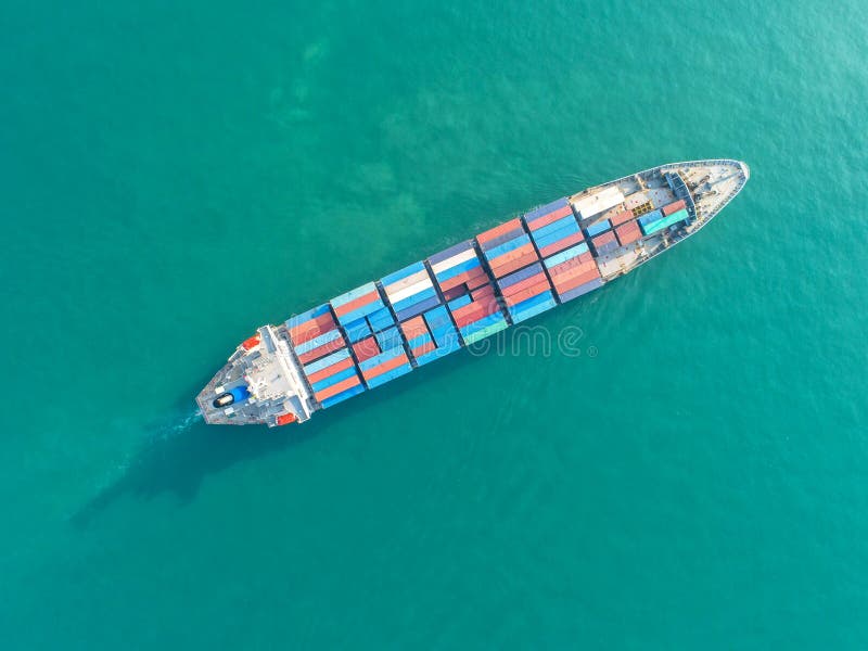 Container Ship in Export and Import Business and Logistics. Ship Stock ...