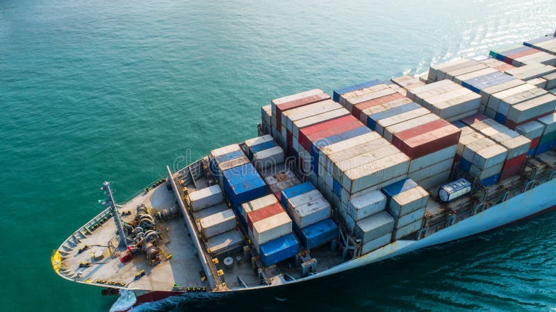 Container Ship in Export and Import Business and Logistics. Ship Stock ...