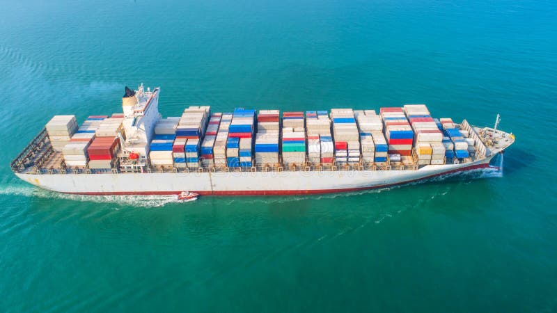 Container Ship in Export and Import Business and Logistics. Ship Stock ...