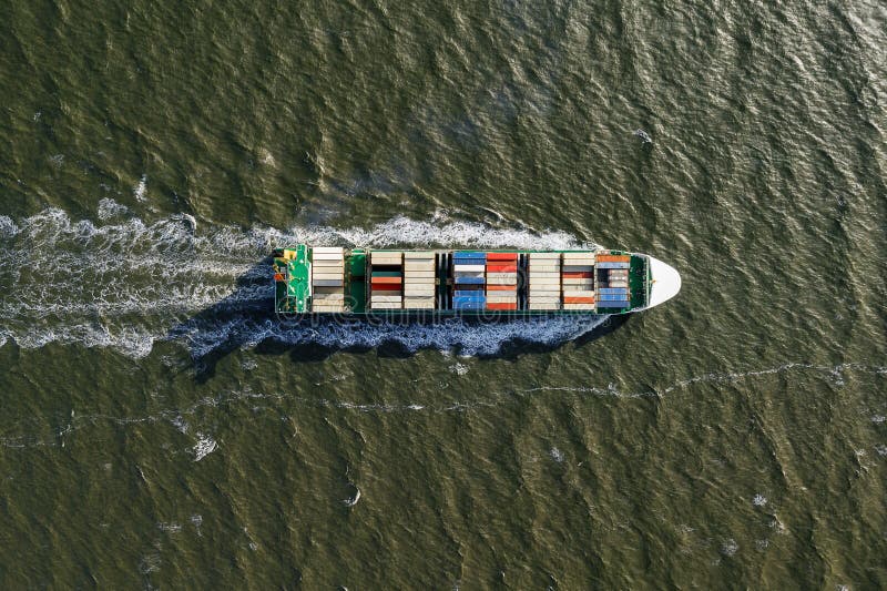 Container Ship in Export and Import. International Shipping Cargo Stock ...