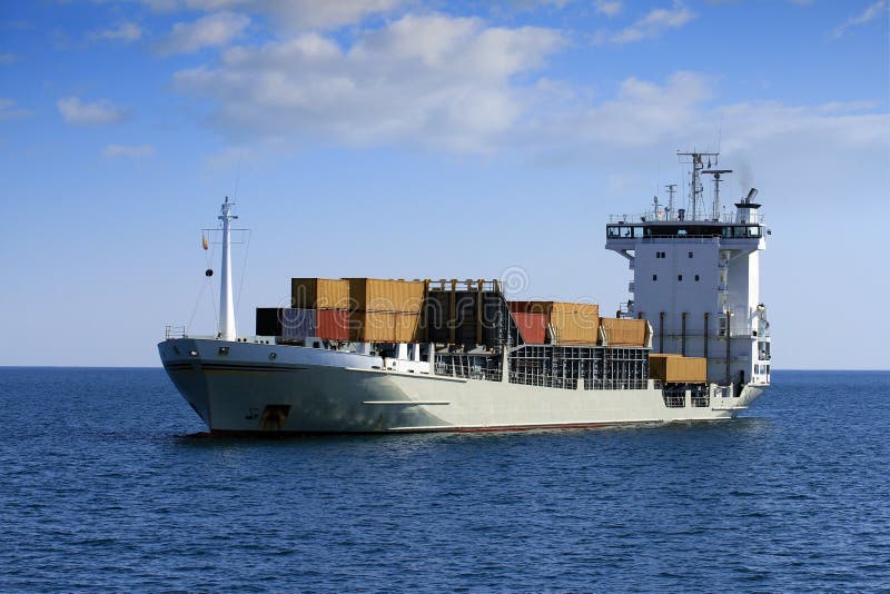 Container Ship: Forward View Stock Image - Image of merchant ...