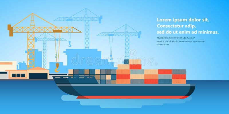 Container-Terminal stock vector. Illustration of harbor - 18078228