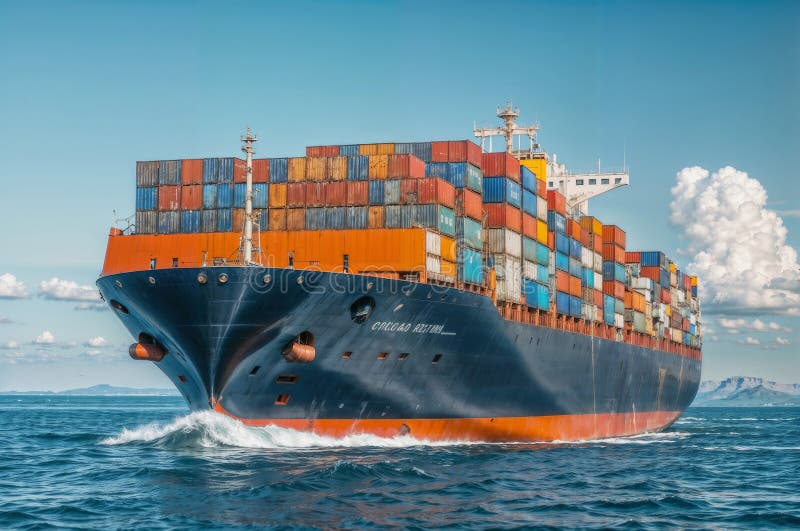 Container Ship Fully Loaded with Colorful Cargo Boxes Stock ...