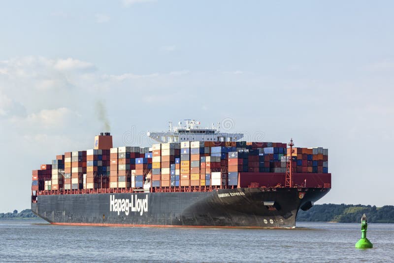 Container Ship Hamburg Express Editorial Photo - Image of hapag, cargo ...