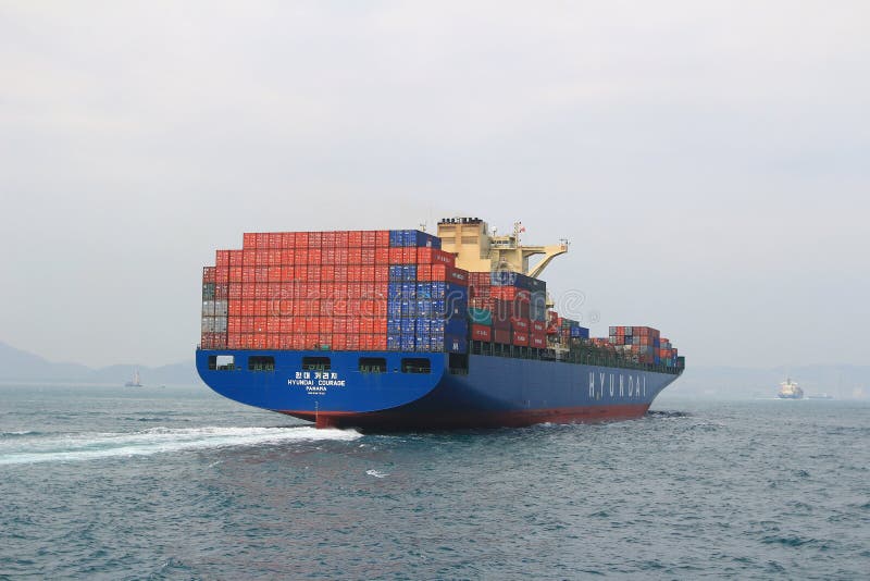 Container Ship at Hong Kong Harbour Editorial Photography - Image of ...