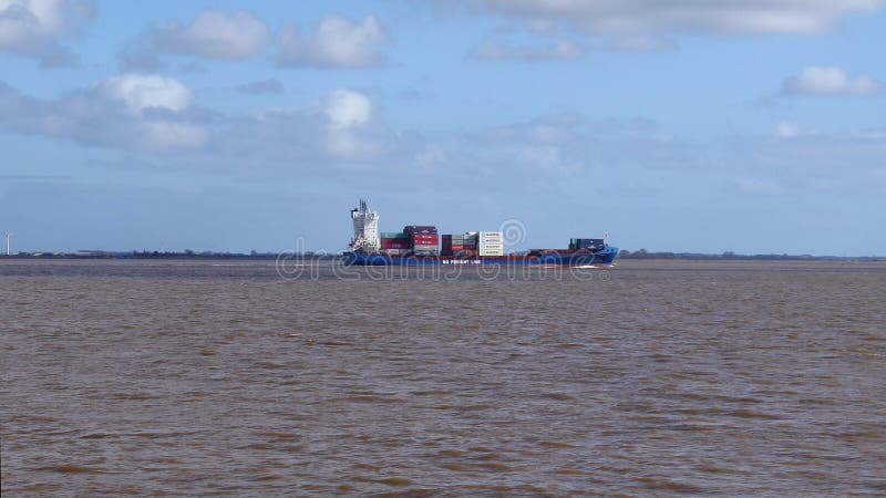 Container Ship on Humber Estuary Editorial Stock Photo - Image of muddy ...