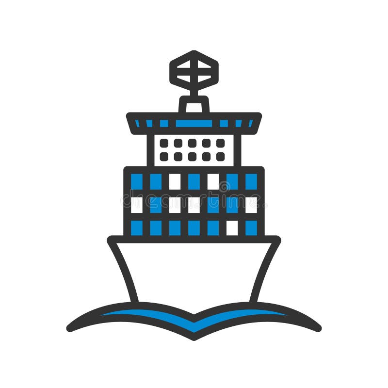 Container Ship Icon stock vector. Illustration of tanker - 256774959