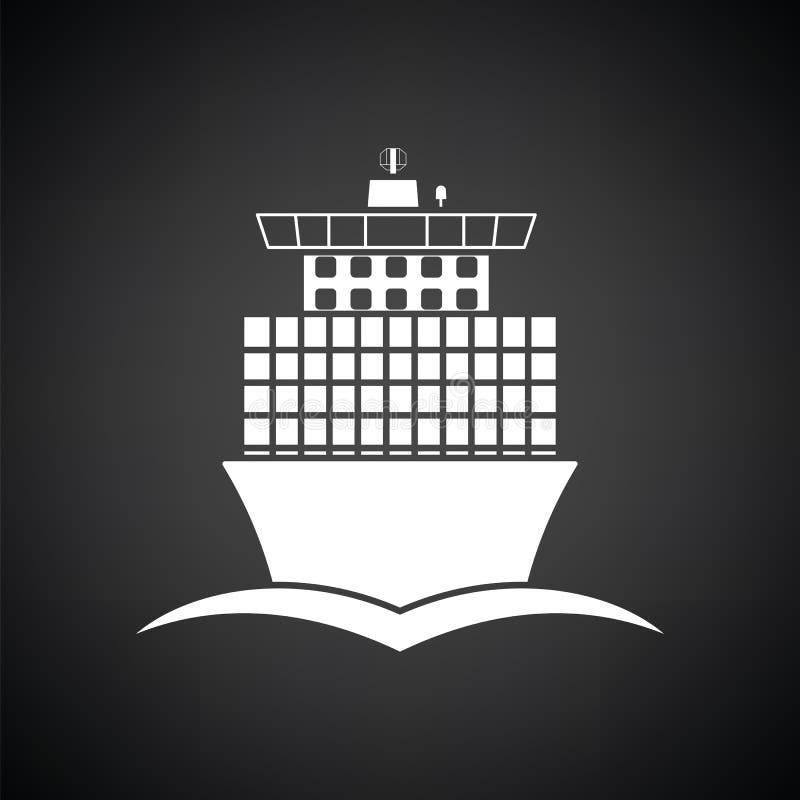 Container Ship Icon Front View Stock Vector - Illustration of shadow ...