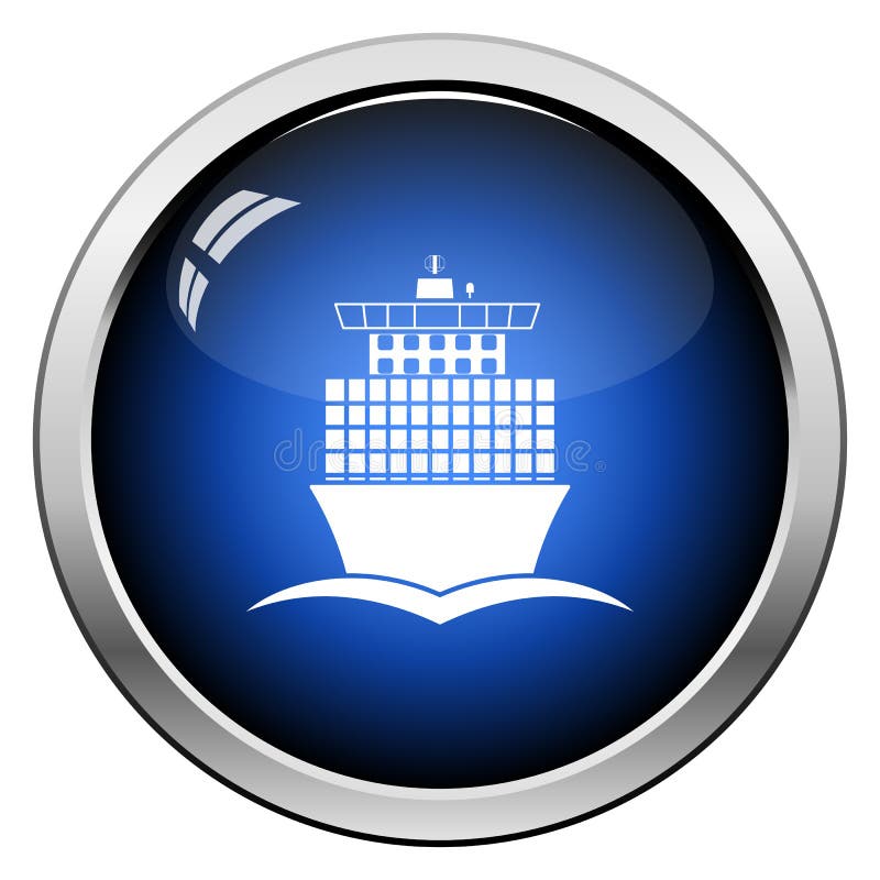 Container Ship Icon Front View Stock Vector - Illustration of glossy ...