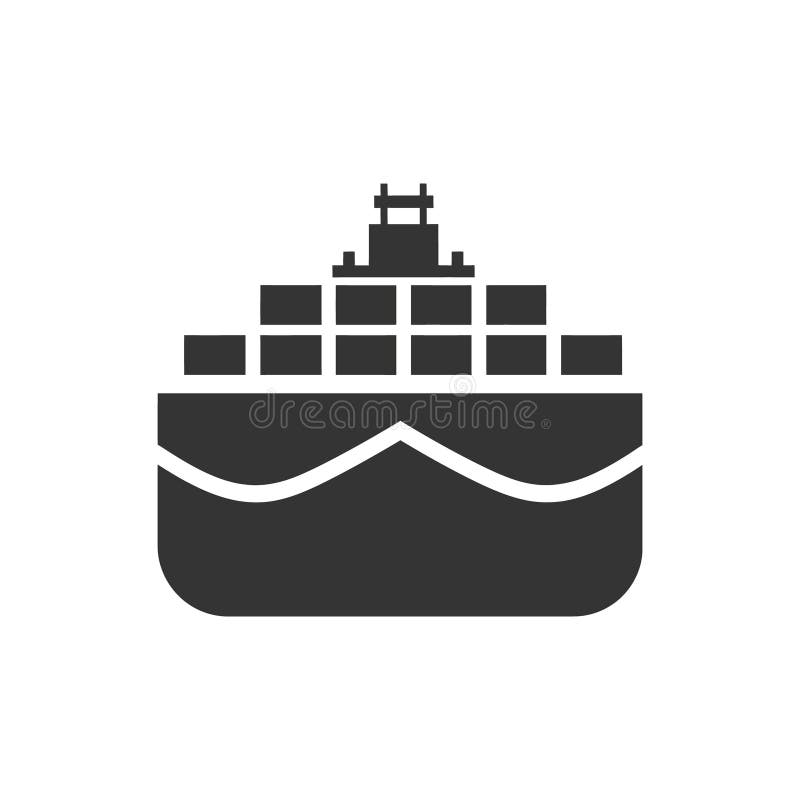 Container ship icon stock vector. Illustration of transportation ...