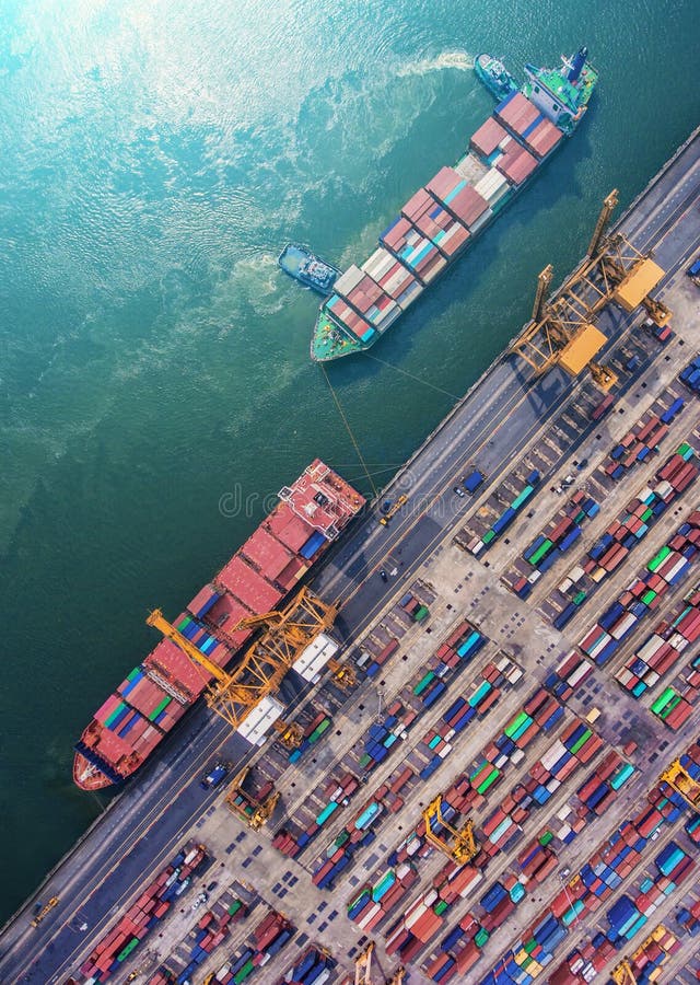 Container Ship in Import Export and Business Logistic.by Crane , Stock ...