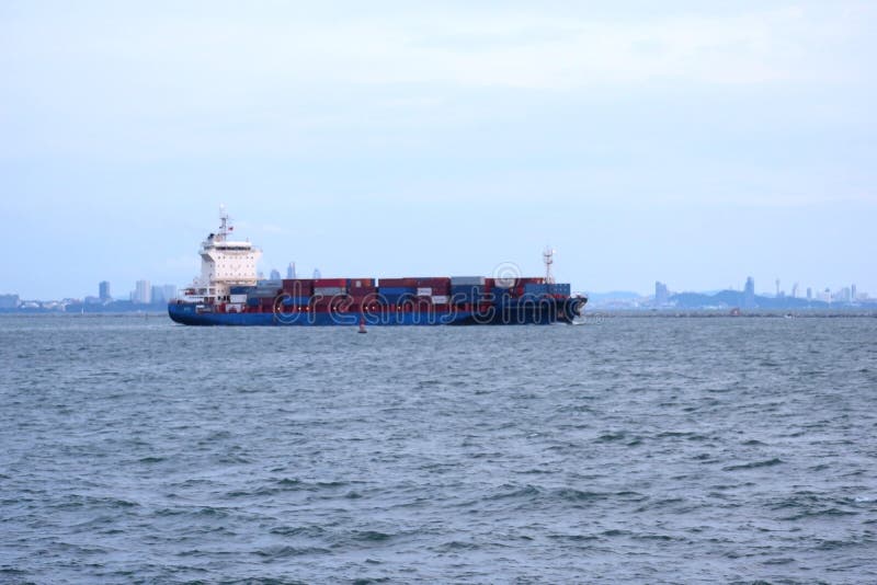 Container Ship International Trade Perspective Stock Image - Image of ...