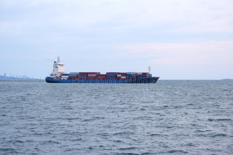 Container Ship International Trade Perspective Stock Photo - Image of ...