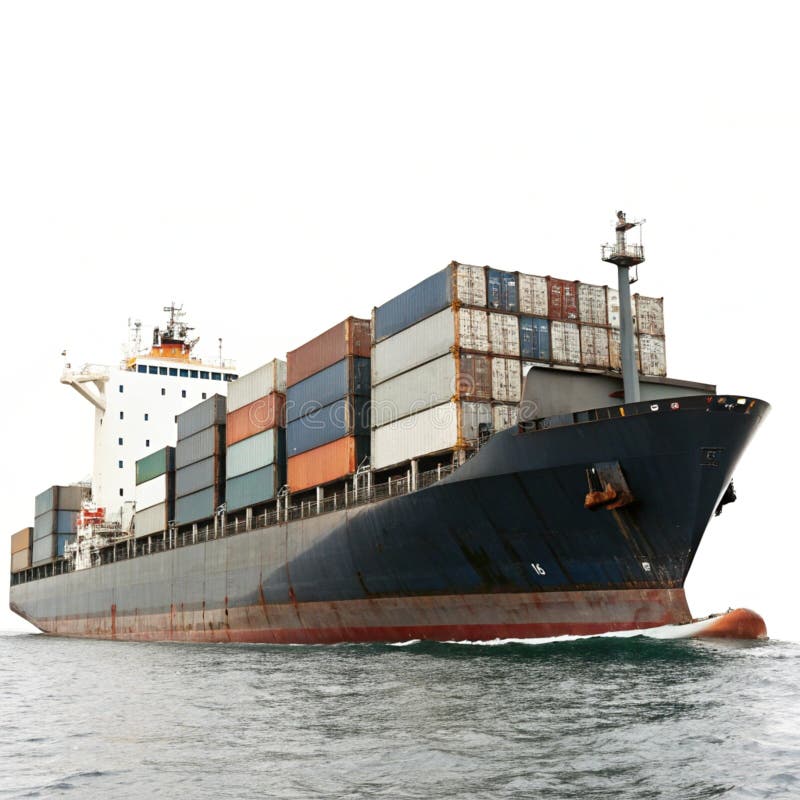 Container Ship on Transparent Background Stock Illustration ...