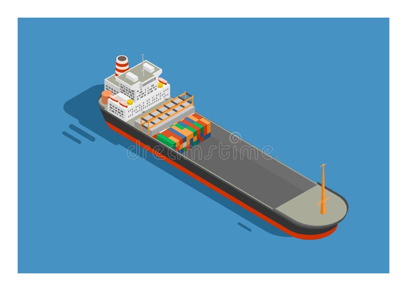 Container Ship Simple Illustration Stock Illustration - Illustration of ...