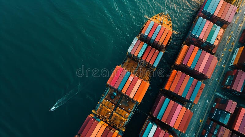 Container Ship, Logistics and Transportation Concept. Global Trade and Supply Chain Management ...