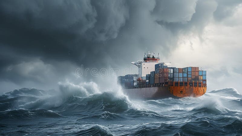 A Container Ship Navigating Rough Seas while Still Accurately Providing ...