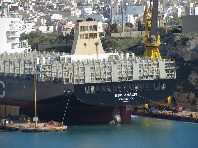 Container Ship with No Containers in Valletta Editorial Stock Image ...