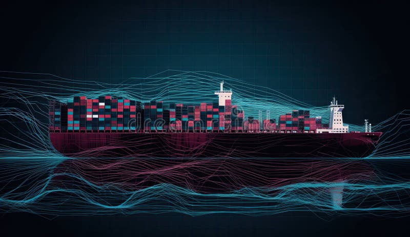 A Container Ship is in the Ocean, Concept of Maritime Commerce Stock ...