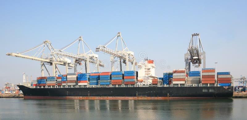 Container ship in port stock image. Image of ballast, move - 924117